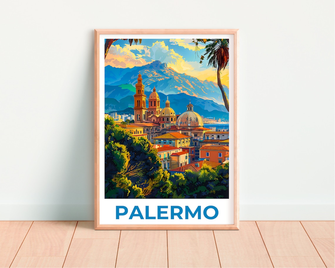 Palermo Poster, Palermo Print, Sicily Art, Italy Print, Palermo Travel ...