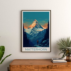 Matterhorn Travel Poster, Switzerland Wall Art, Switzerland Print ...