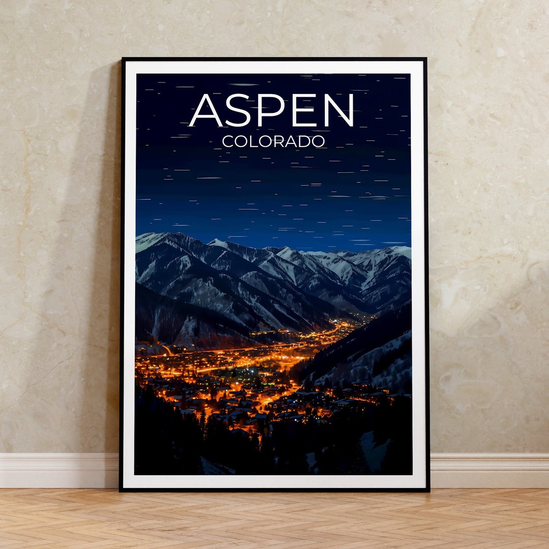 Aspen Travel Poster, Colorado Wall Art, Colorado Print, Aspen Poster ...