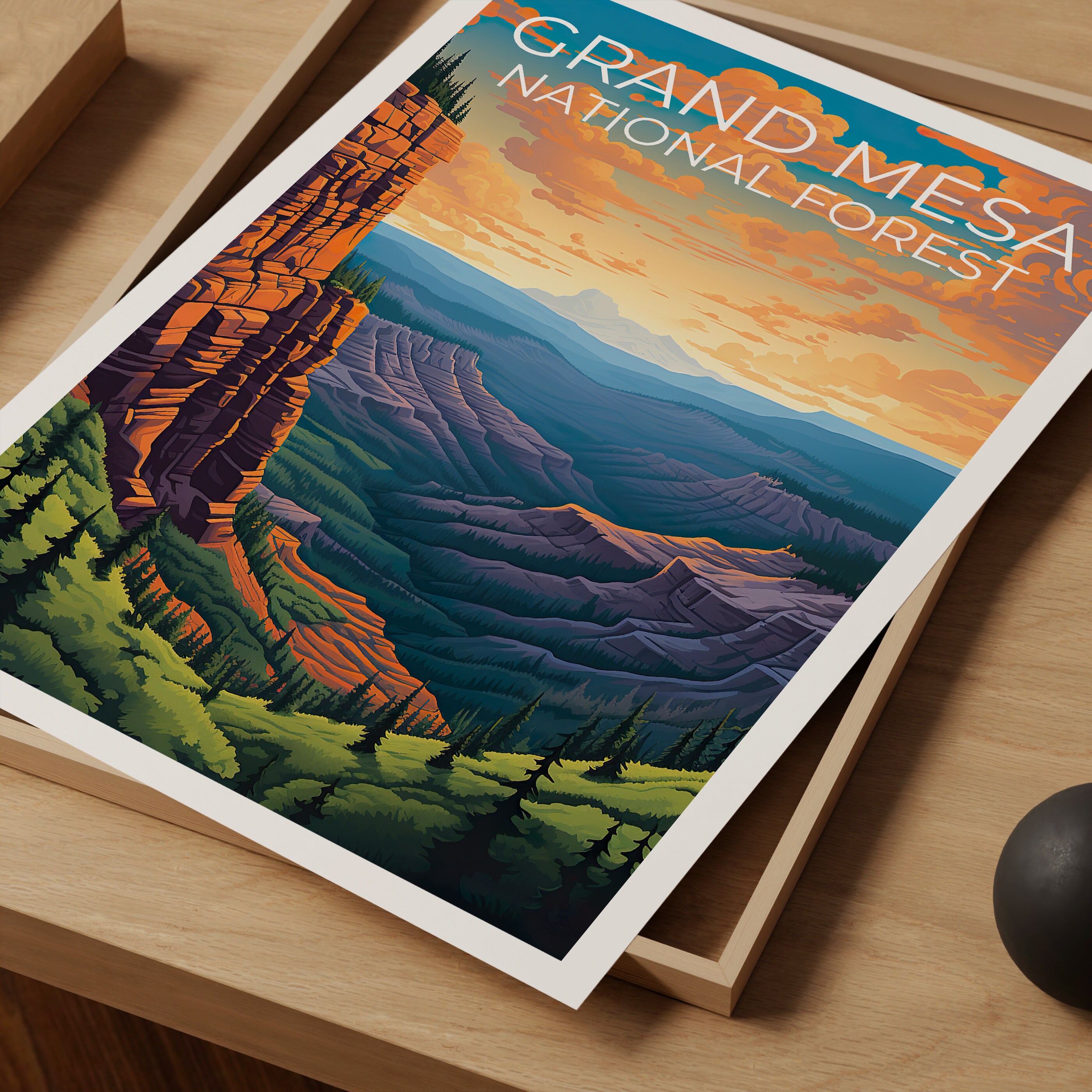 Grand Mesa National Forest Travel Poster, Colorado Wall Art, Colorado ...