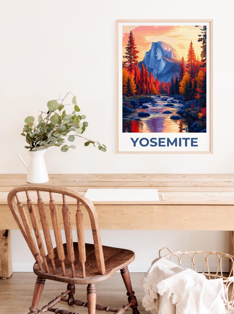 Yosemite National Park Poster, Half Dome Print, California Poster, Half ...