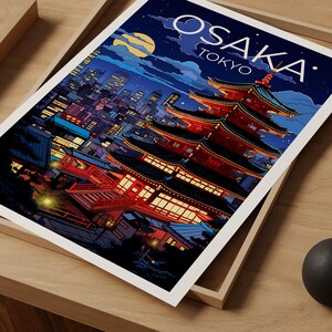 Osaka Travel Poster, Japan Wall Art, Japan Print, Osaka Poster, Osaka ...