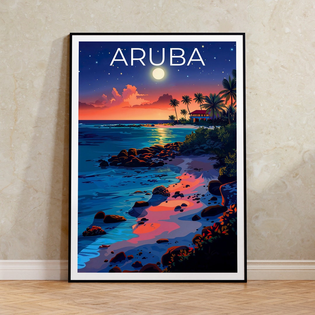 Aruba Poster, Aruba Print, Tropical Poster, Tropical Island Print ...