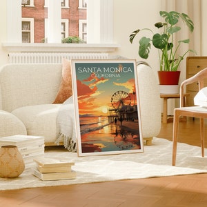 Santa Monica Travel Poster, California Wall Art, California Print,santa ...