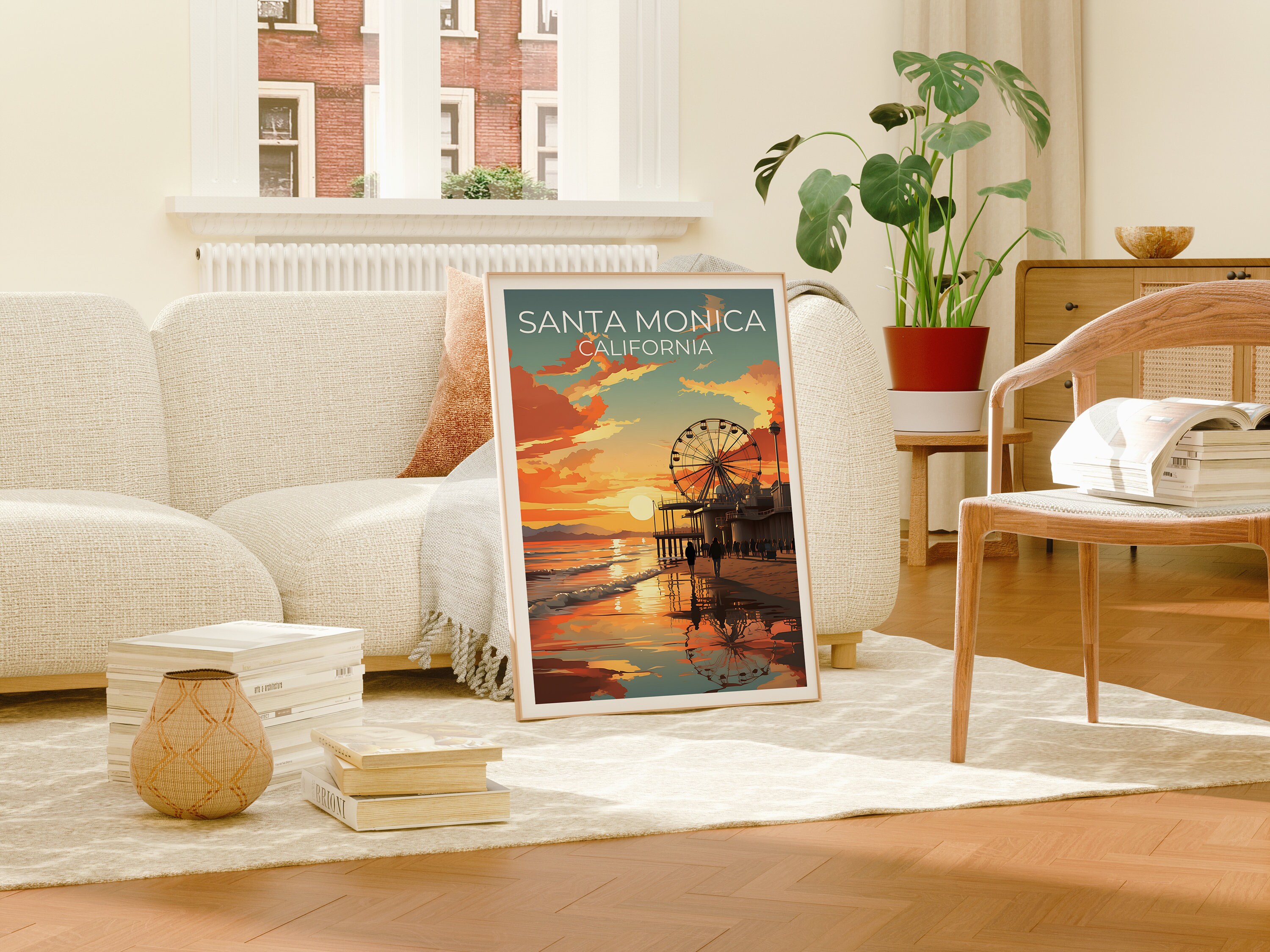 Santa Monica Travel Poster, California Wall Art, California Print,santa ...