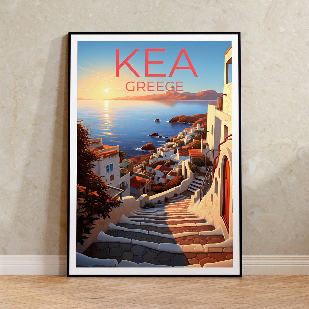 Kea Travel Poster, Greece Wall Art, Greece Print, Kea Poster, Greece ...