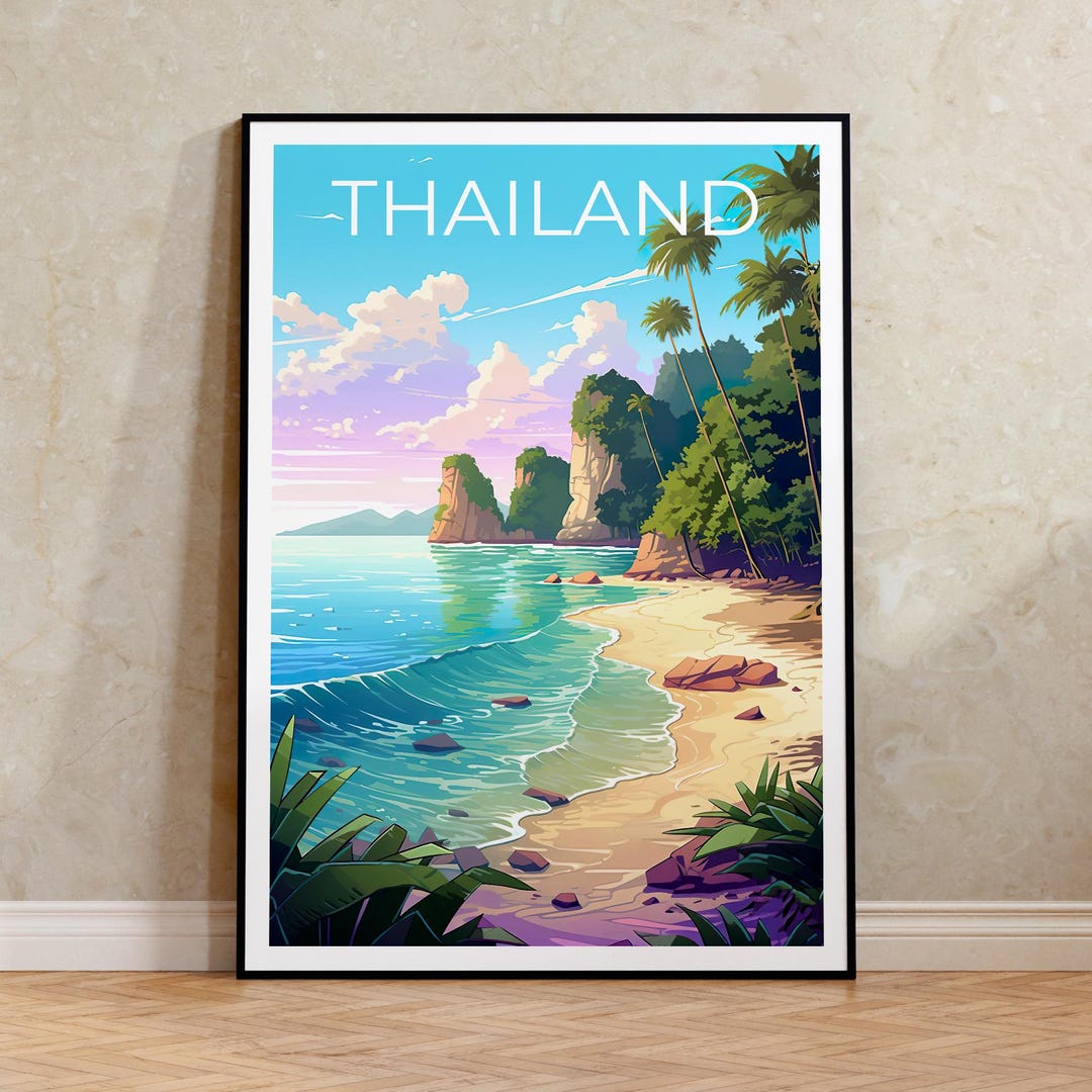 Thailand Poster, Thailand Print, Beach Poster, Beach Print, Thailand ...