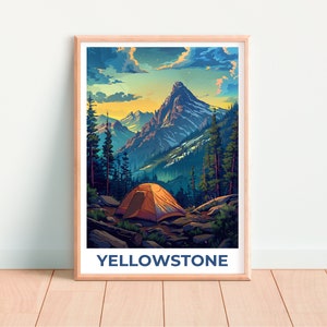 Yellowstone National Park Poster, Yellowstone Print, Camping Poster ...