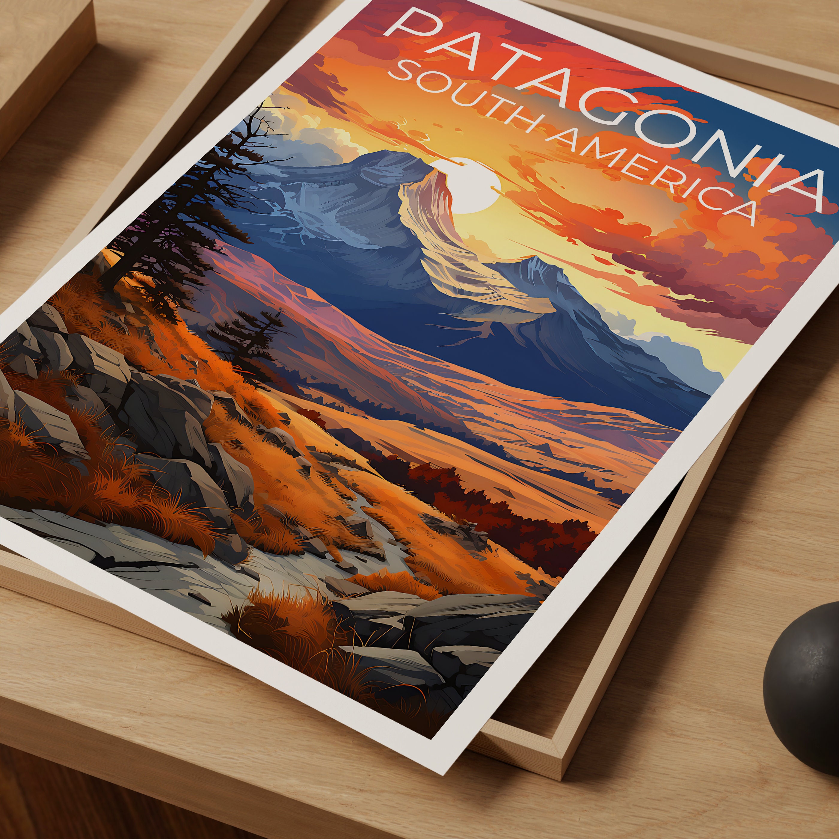 Patagonia Travel Poster Argentina Wall Art Chile Print - Etsy