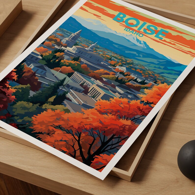 Boise Travel Poster Idaho Wall Art Idaho Print Boise Poster Idaho Art ...
