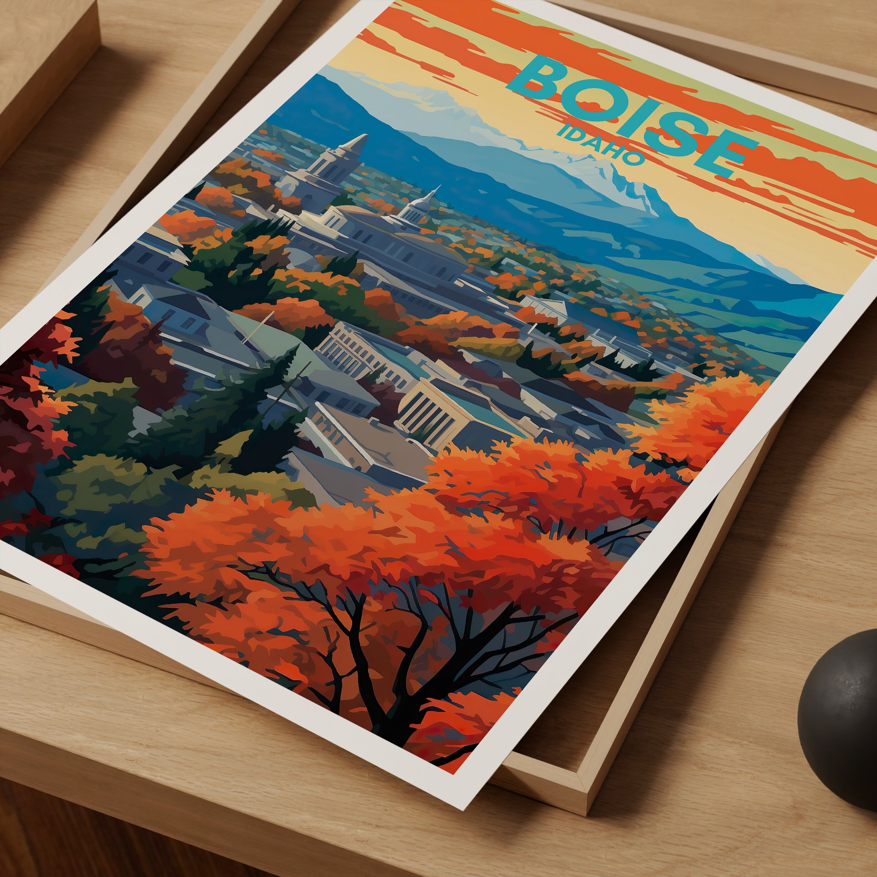 Boise Travel Poster Idaho Wall Art Idaho Print Boise - Etsy