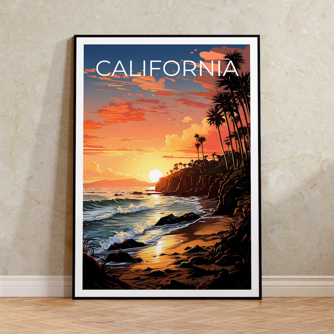 California Travel Poster, Beach Wall Art, Beach Print, California ...