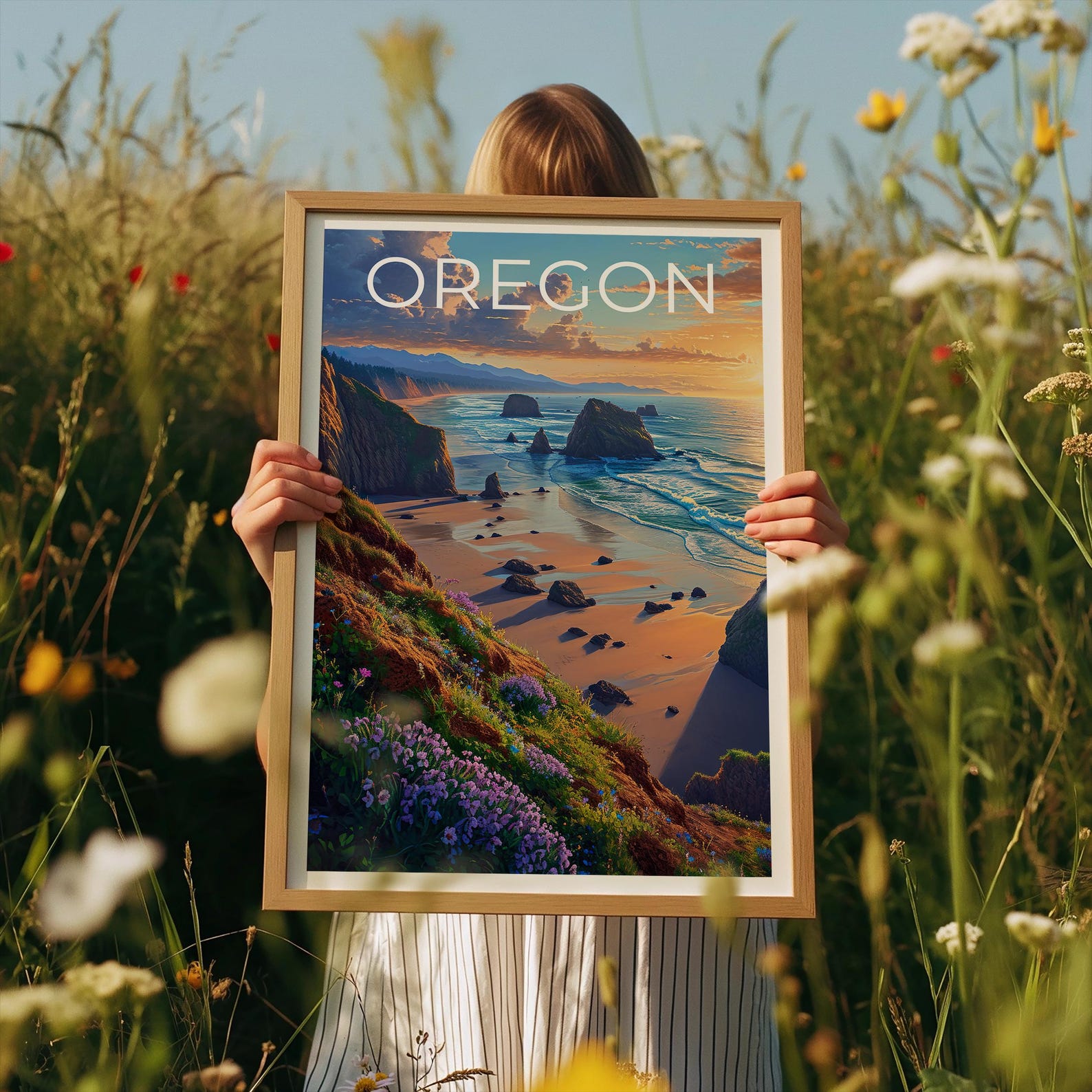 Oregon Travel Poster, Oregon Coast Wall Art, Oregon Coast Print, Oregon ...