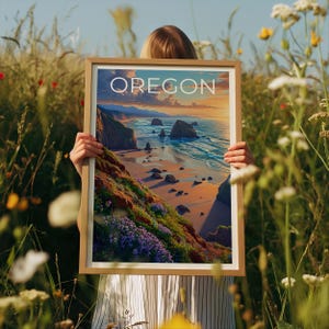 Oregon Travel Poster, Oregon Coast Wall Art, Oregon Coast Print, Oregon ...