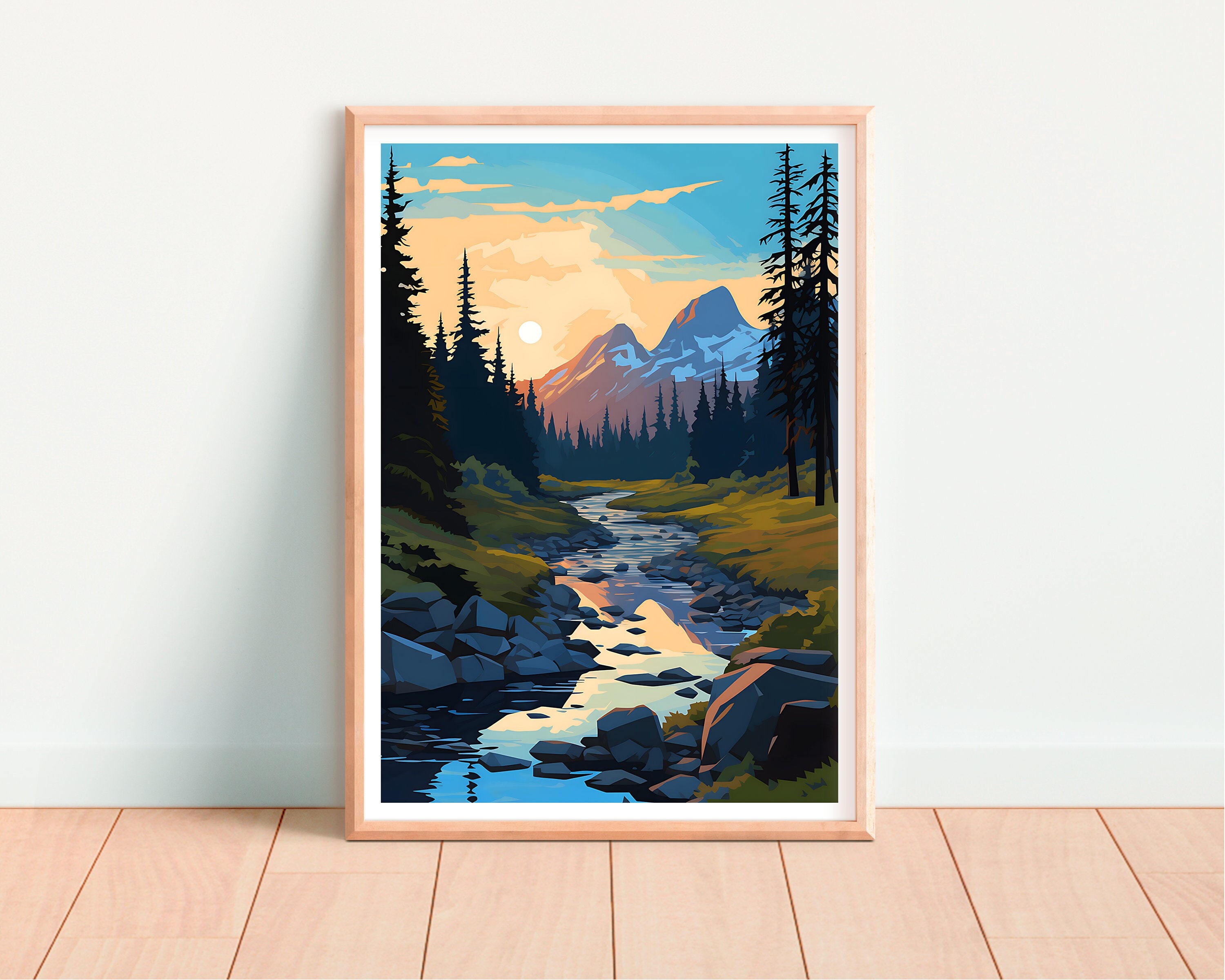 Grand Teton Travel Poster, Wyoming Wall Art, Wyoming Print, Grand Teton ...