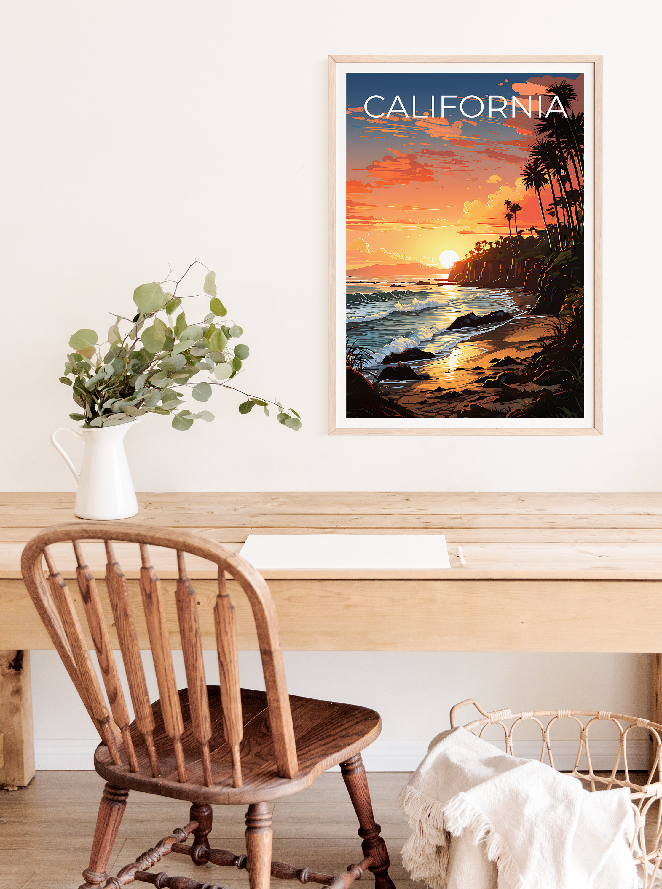 California Travel Poster, Beach Wall Art, Beach Print, California ...