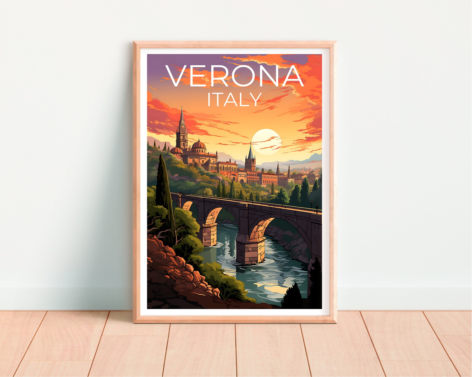Verona Travel Poster, Italy Wall Art, Italy Print, Verona Poster, Italy ...