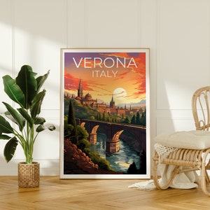 Verona Travel Poster, Italy Wall Art, Italy Print, Verona Poster, Italy ...