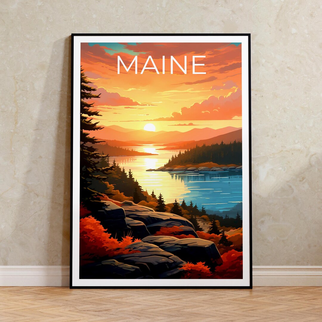 Maine Poster, Maine Print, Acadia National Park Poster, Acadia Print ...