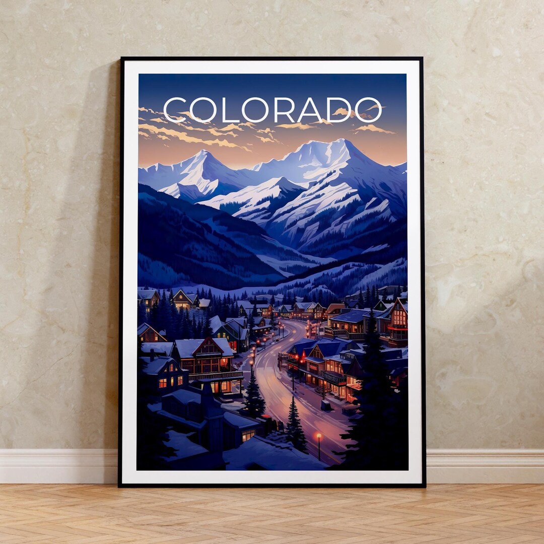 Colorado Travel Print Aspen Poster Rocky Mountains Wall Art Colorado ...