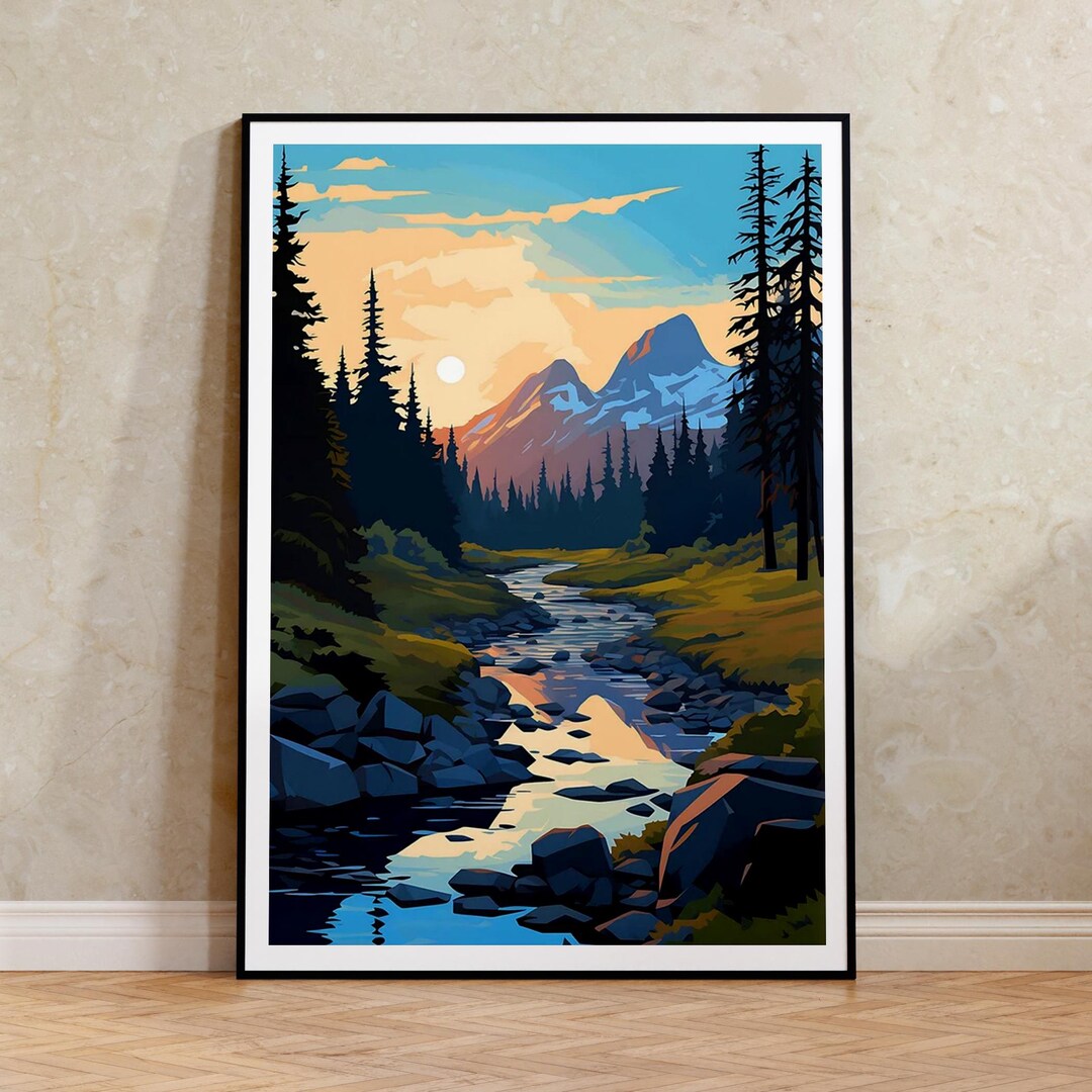 Grand Teton Travel Poster, Wyoming Wall Art, Wyoming Print, Grand Teton ...