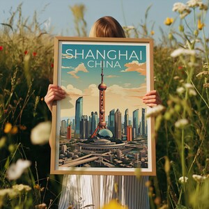 Shanghai Travel Poster, China Wall Art, China Print, Shanghai Poster ...