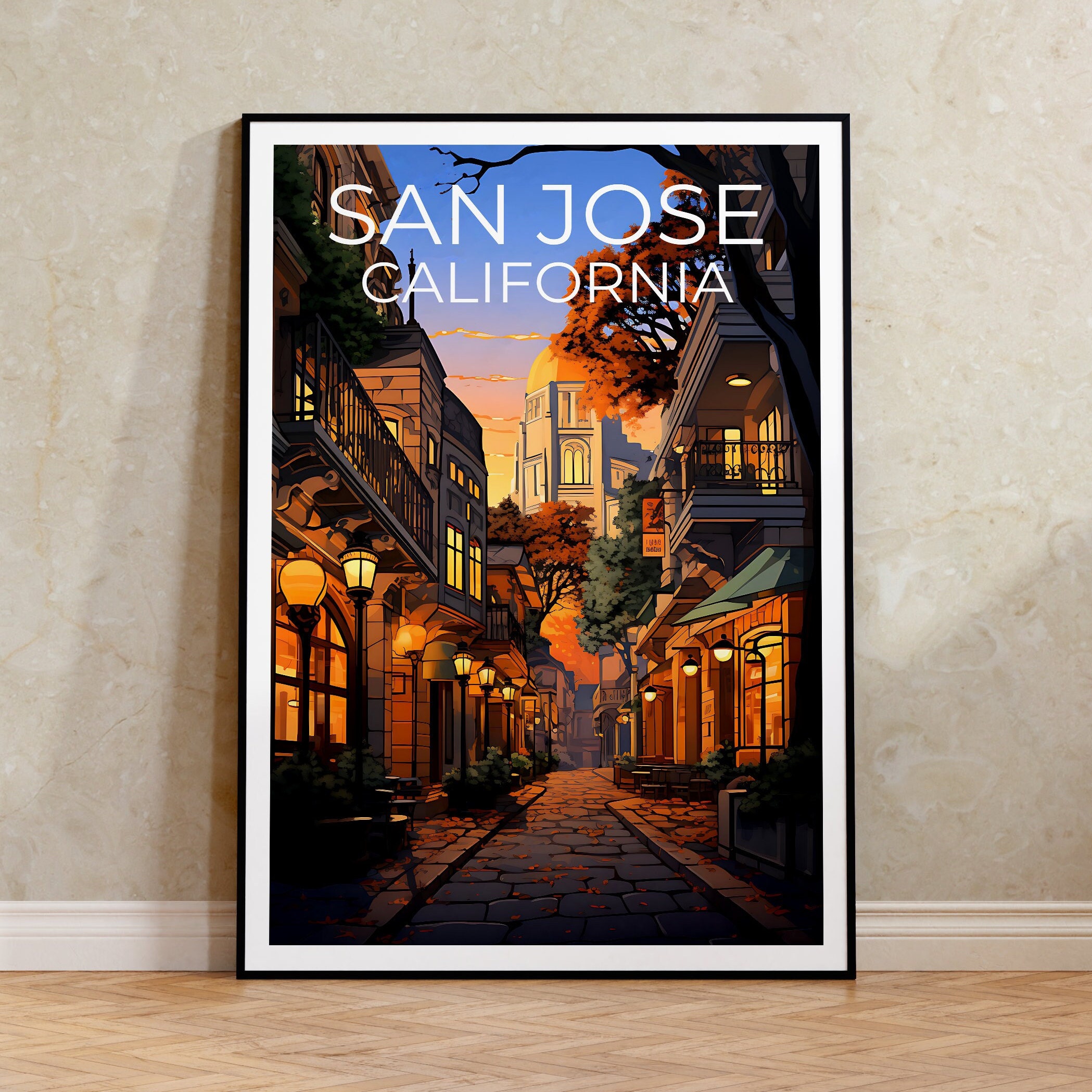 San Jose Travel Poster, California Wall Art, California Print, San Jose ...