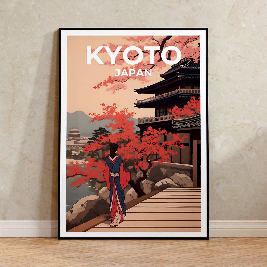 Kyoto Travel Poster, Japan Wall Art, Japan Print, Kyoto Poster, Japan Poster, Japanese Temple ...