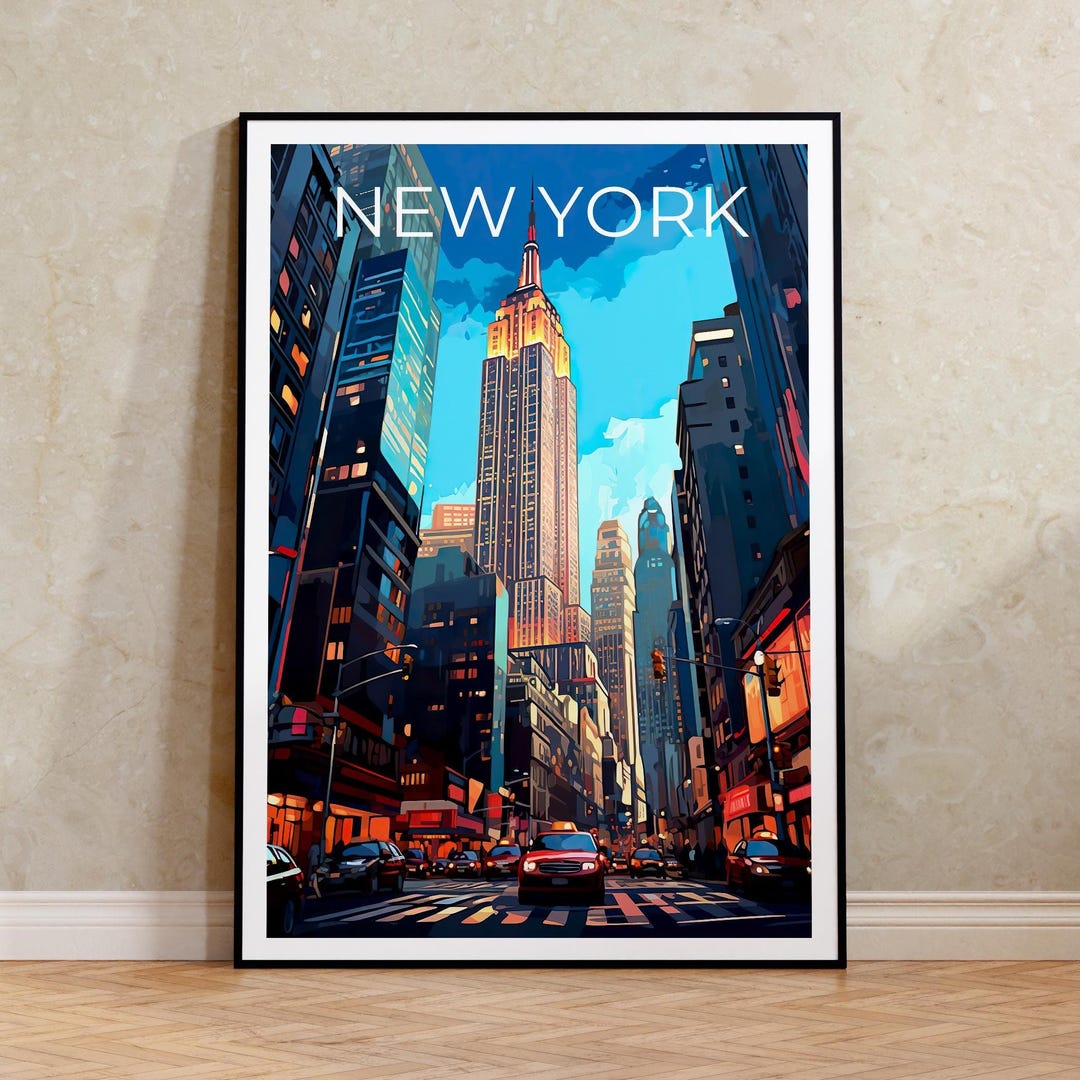 New York City Poster, Manhattan Print, New York Poster, Empire State ...