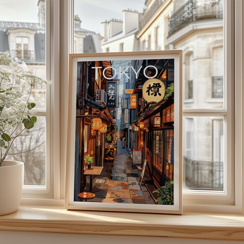 Tokyo Cityscape Poster Japan Travel Print Japanese Bar Art Asia Cafe ...