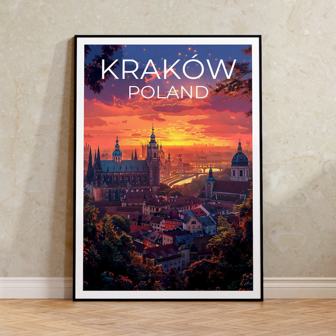 Kraków Poster, Kraków Print, Poland Art, Krakow Poster, Poland Travel ...