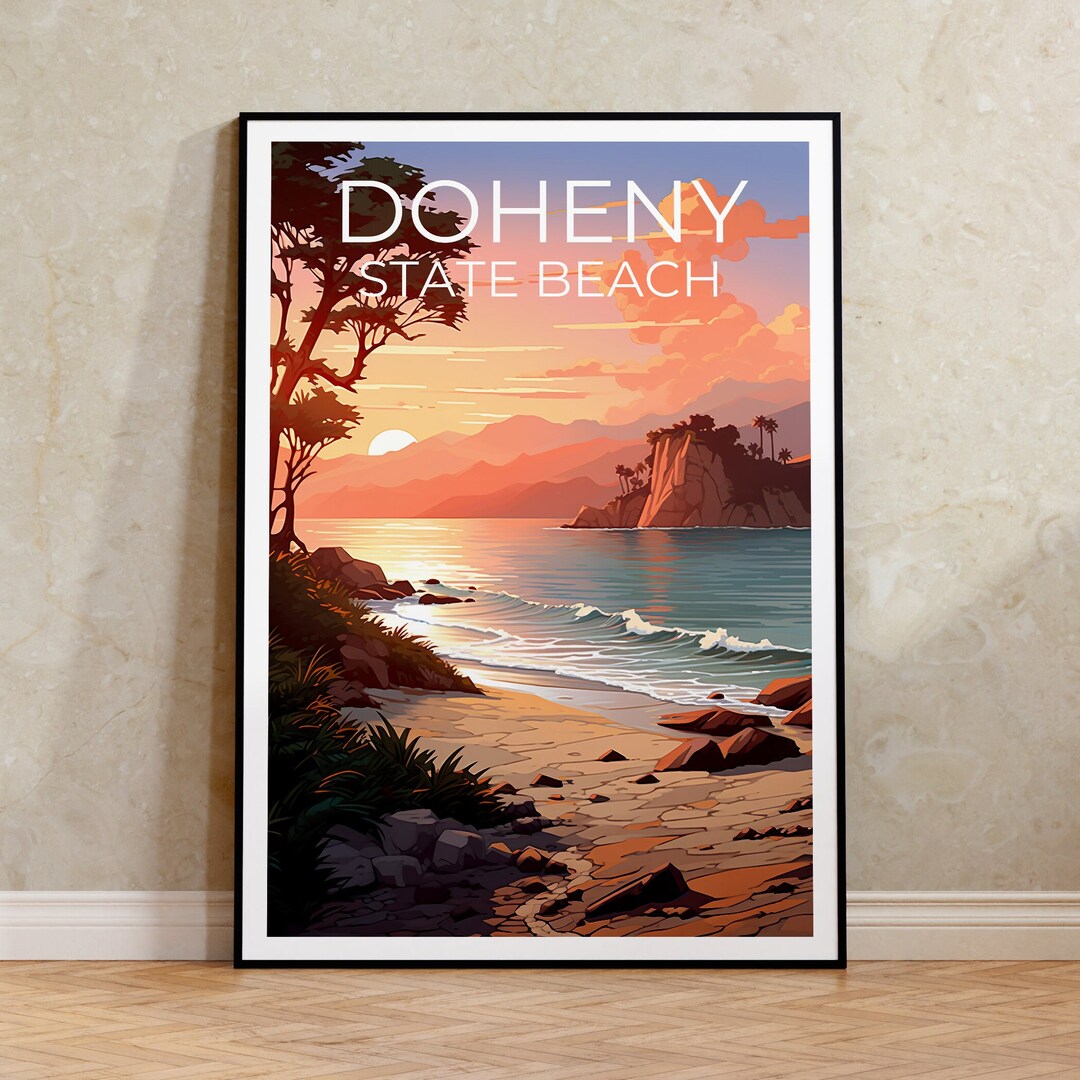 Doheny State Beach Travel Poster, California Wall Art, California Print ...