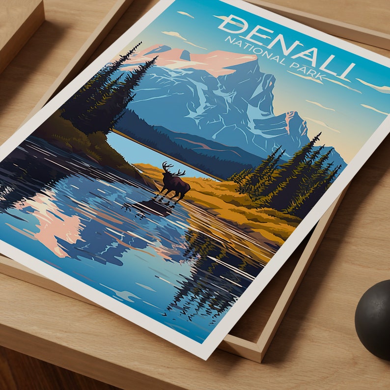 Denali National Park Poster Denali Art Alaska Print Denali - Etsy