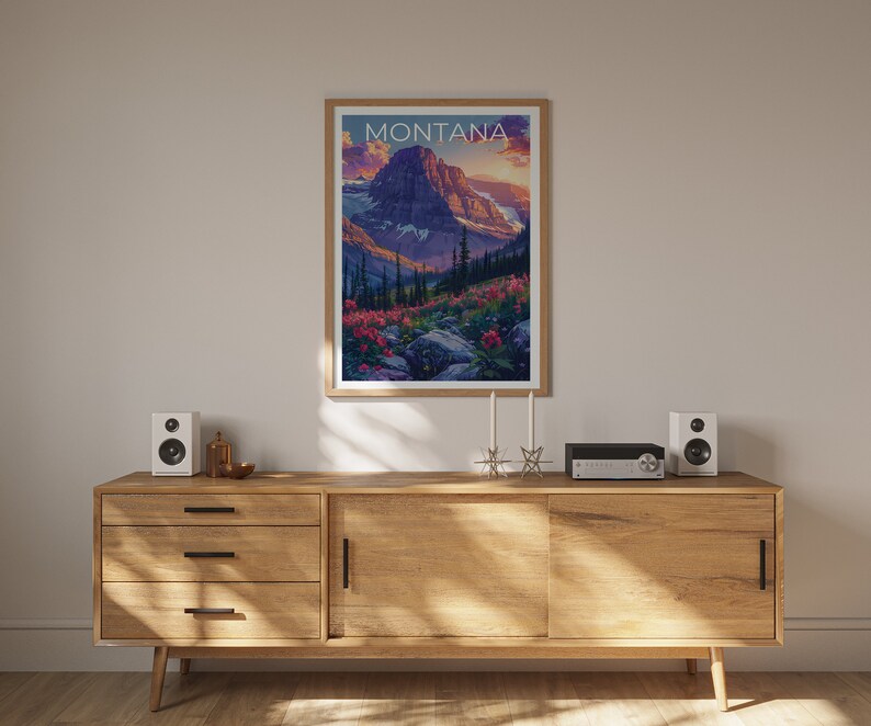Montana Poster, Montana Print, Mountain Poster, Mountain Print, Montana ...