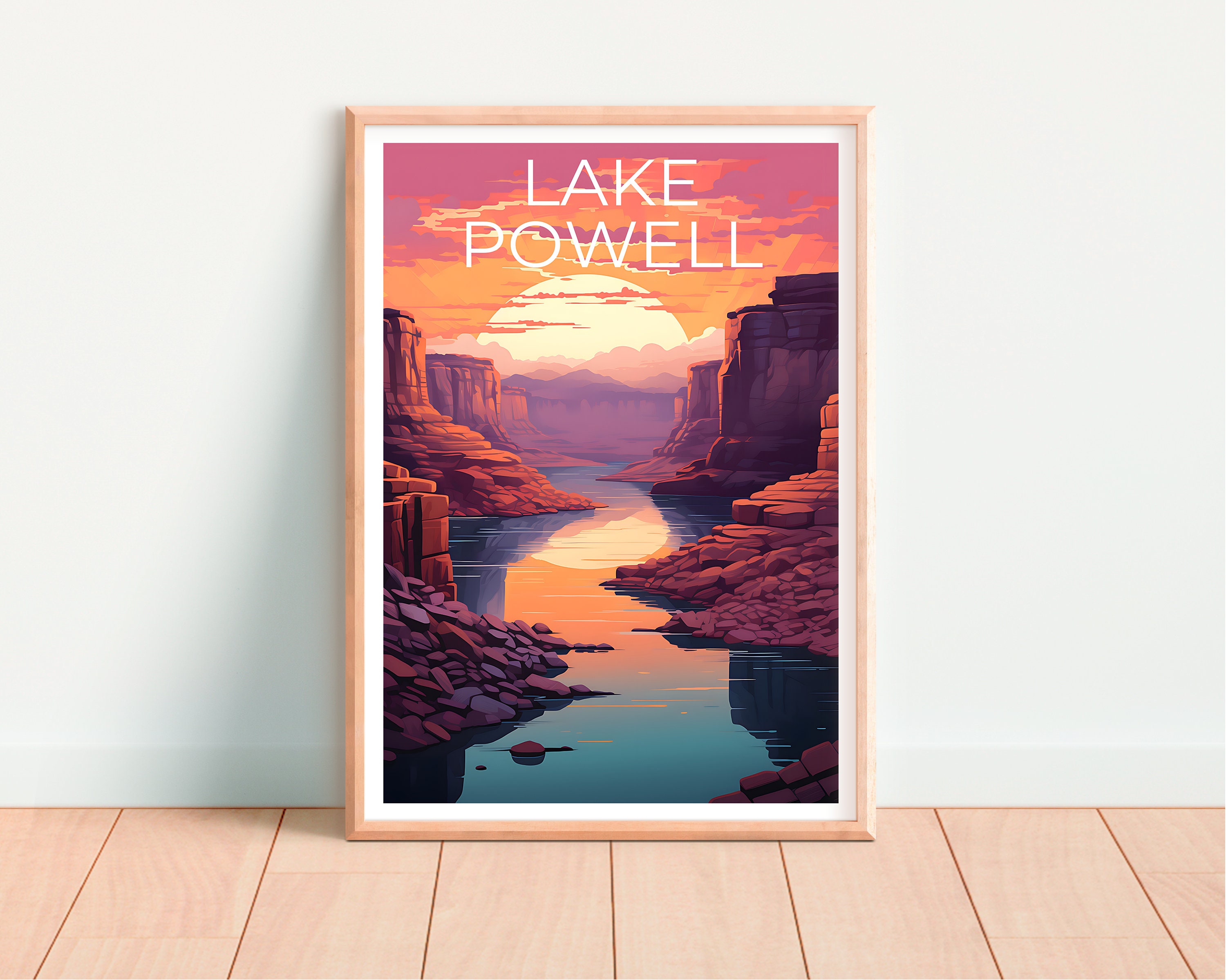 Lake Powell Travel Poster, Arizona Wall Art, Arizona Print, Utah Poster ...