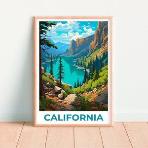 California Poster, California Print, Lake Poster, Mountains Print ...