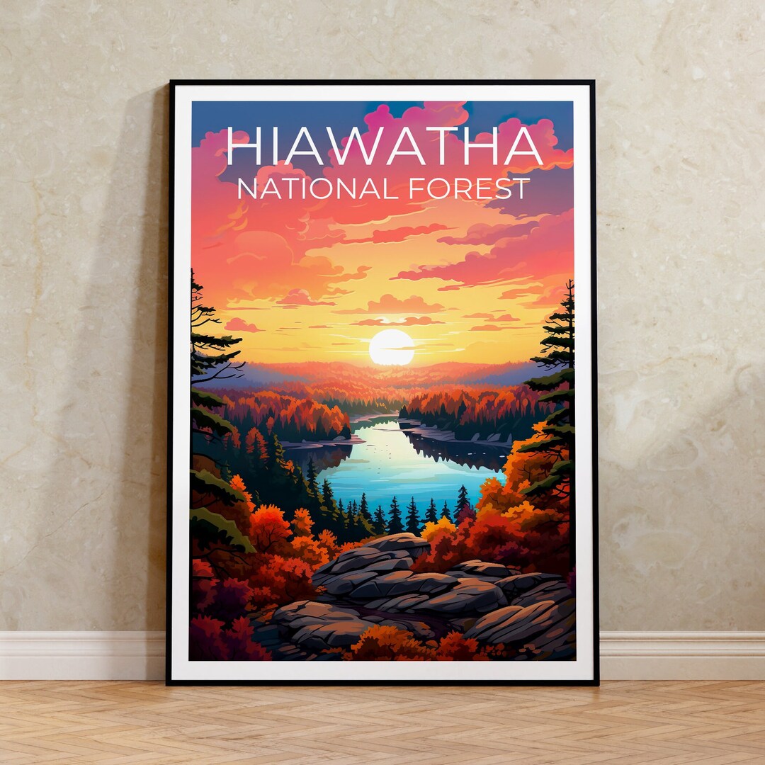 Hiawatha National Forest Poster, Hiawatha Print, Michigan Poster ...