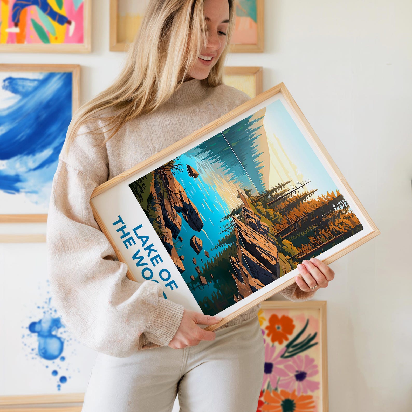 Lake of the Woods Travel Poster: Minnesota, Ontario Home Decor - Etsy