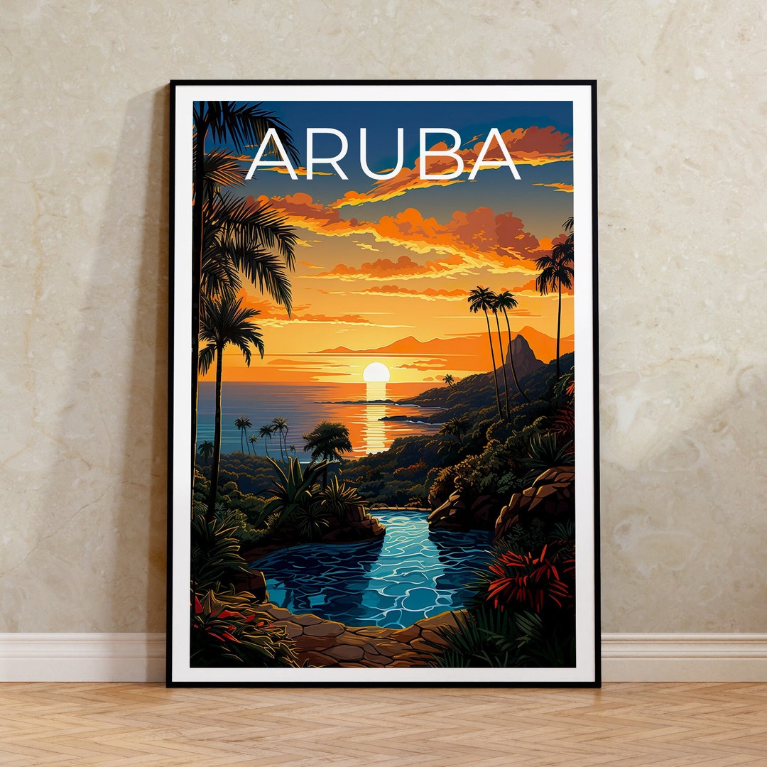 Aruba Travel Poster, Island Wall Art, Island Print, Aruba Poster ...