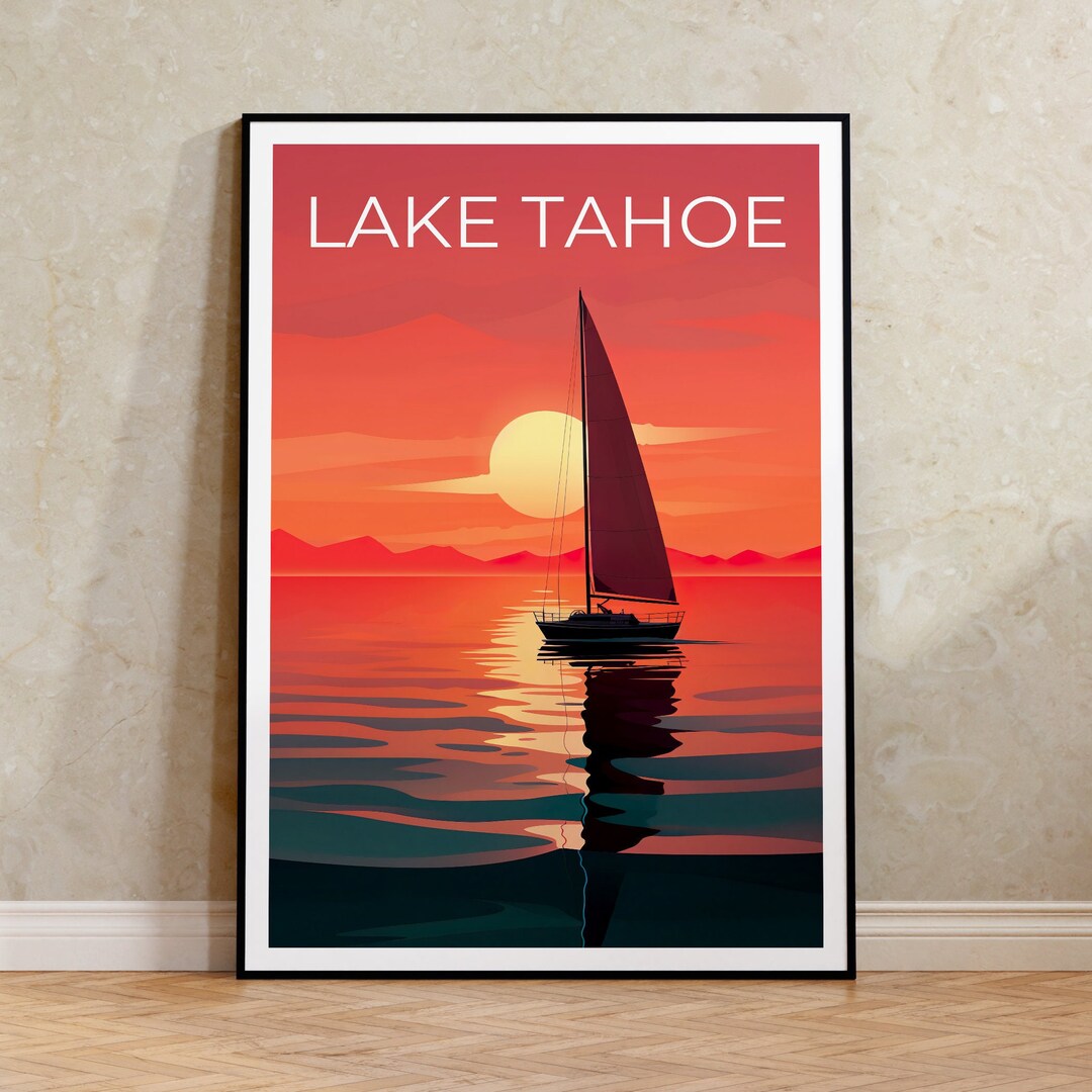 Lake Tahoe Travel Poster, California Wall Art, California Print, Lake ...