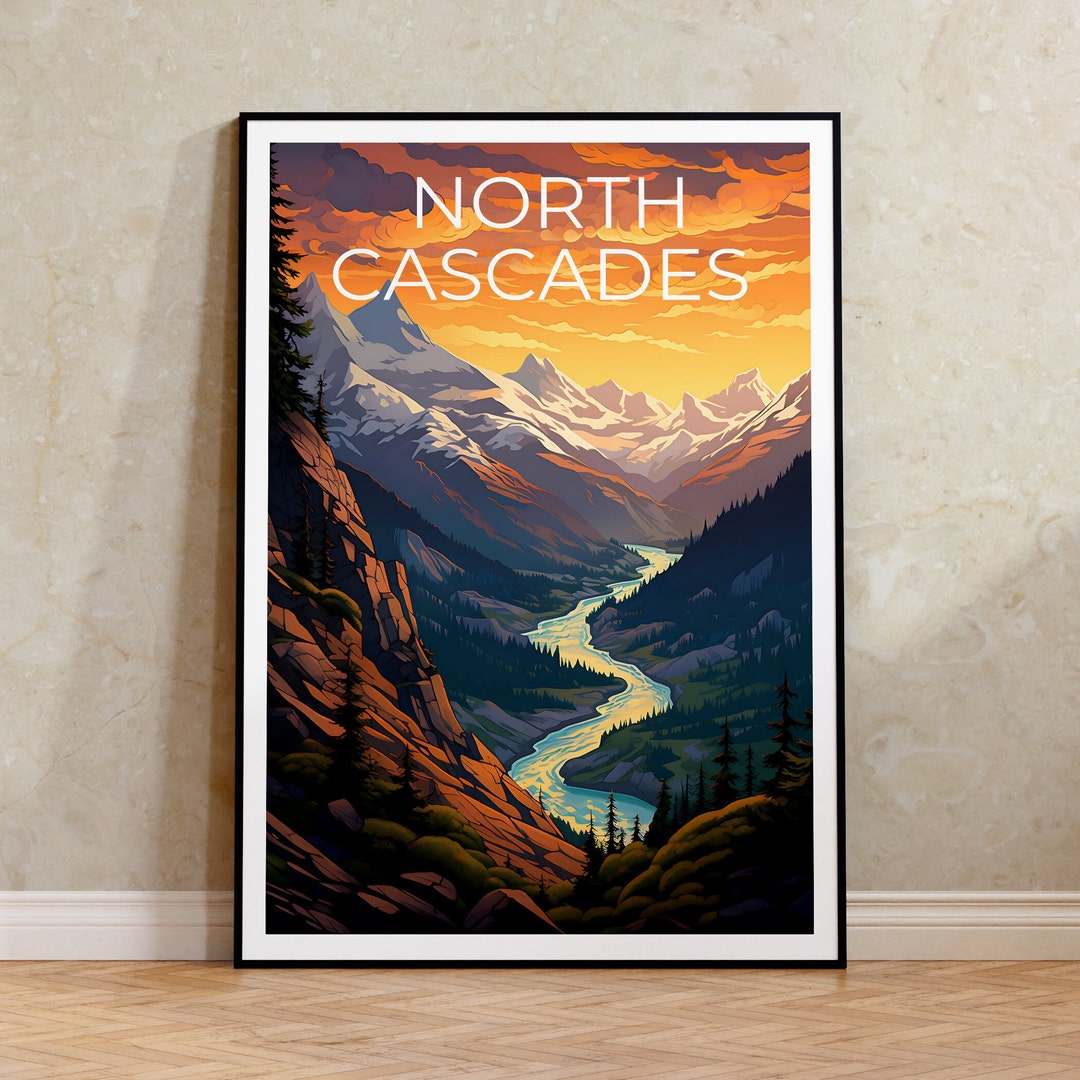 North Cascades Poster, Washington Poster, Washington State Print, North ...