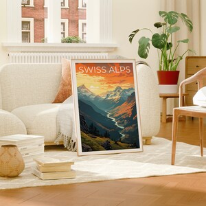 Swiss Alps Travel Poster, Switzerland Wall Art, Switzerland Print ...