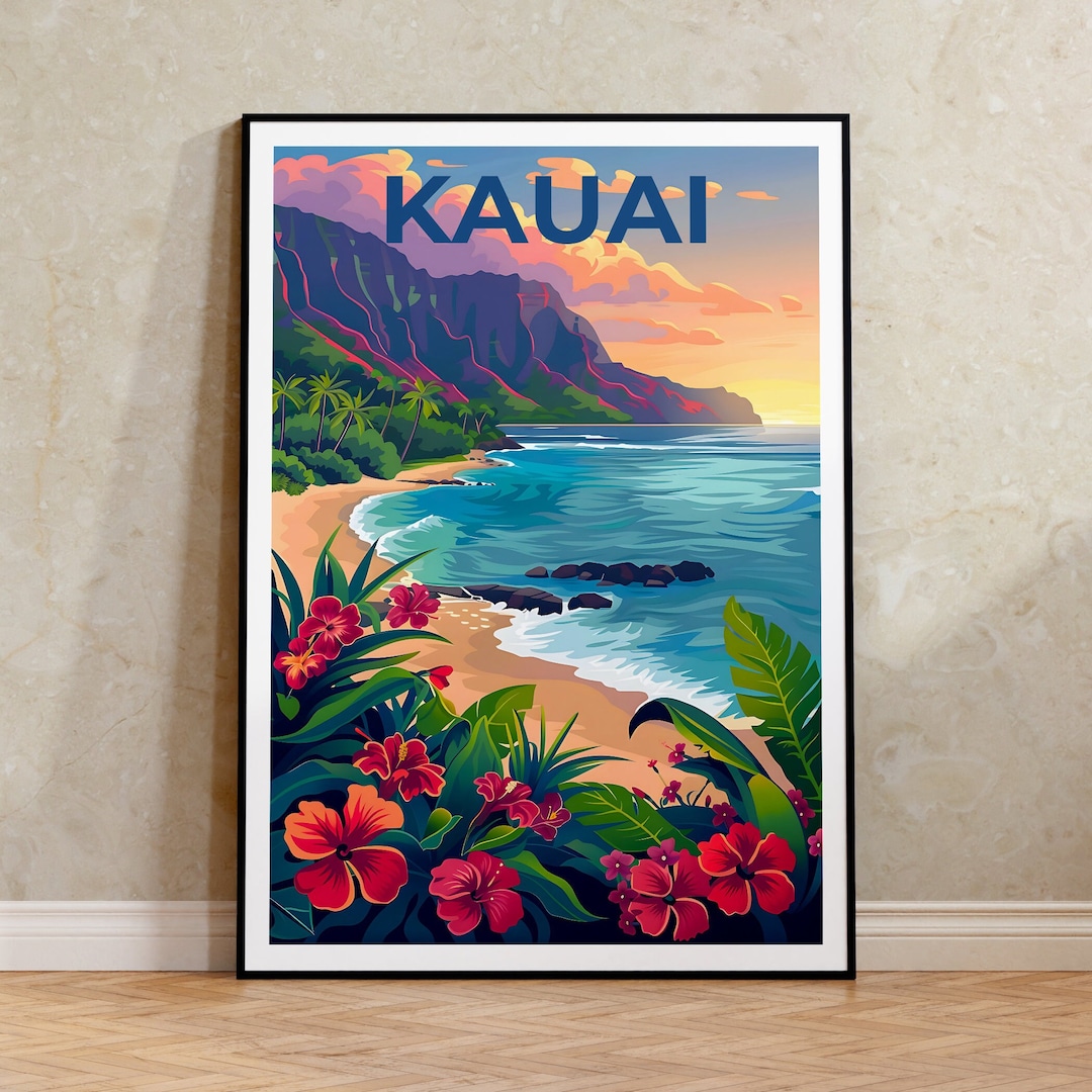Kauai Poster, Kauai Print, Hawaii Poster, Hawaii Print, Kauai Travel ...