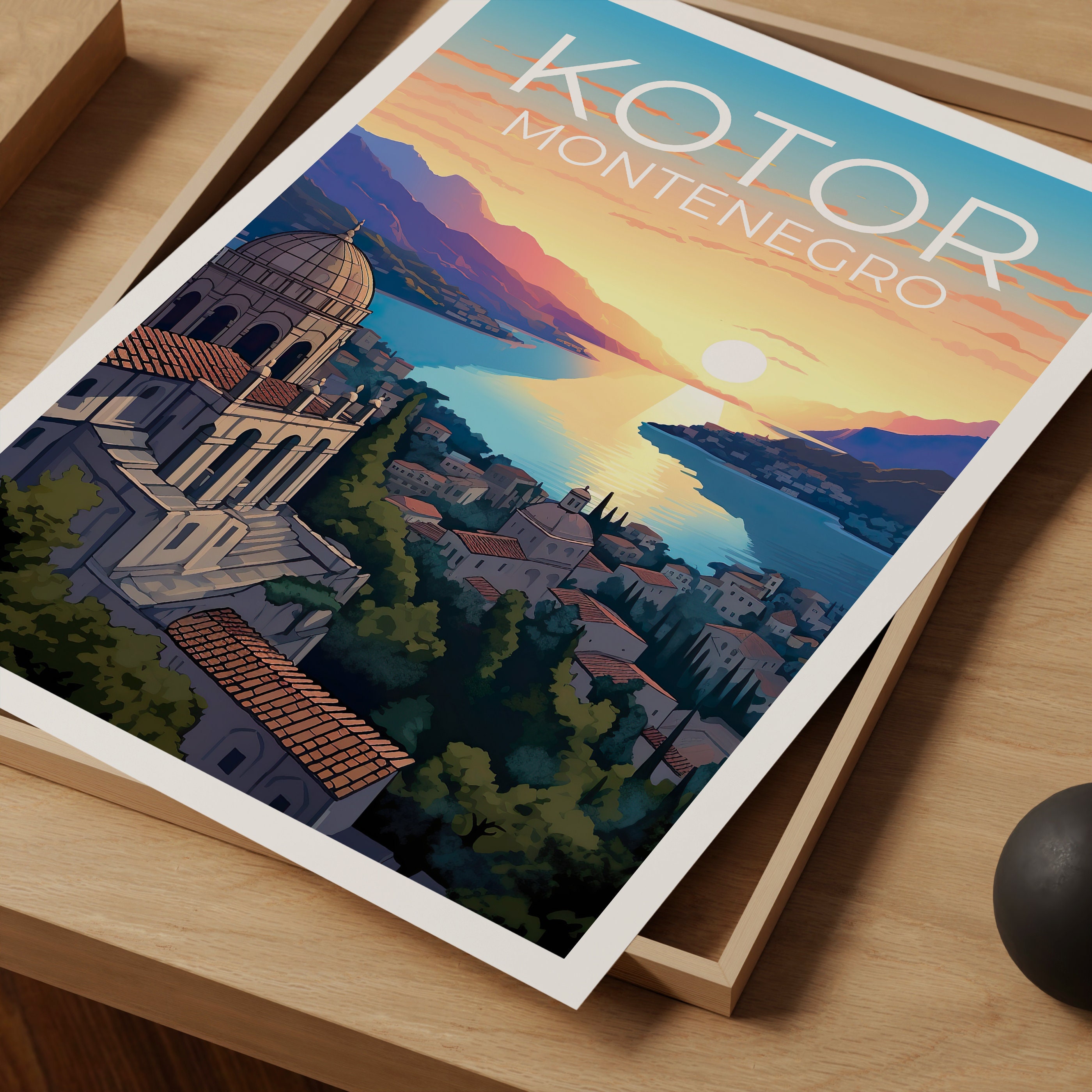 Kotor Travel Poster, Montenegro Wall Art, Montenegro Print, Kotor ...