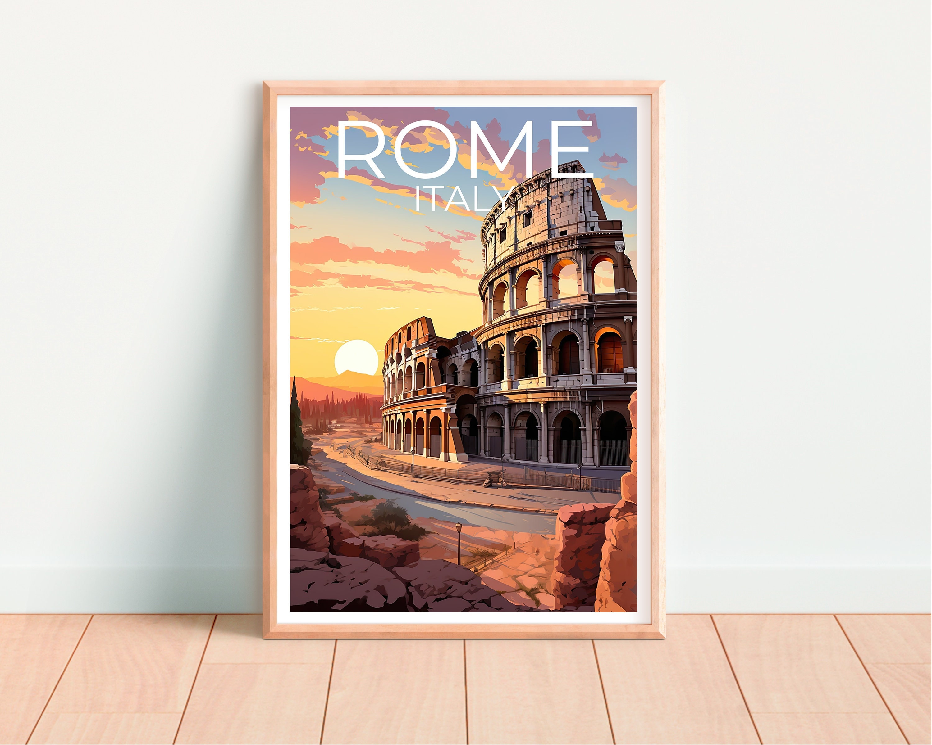 Rome Travel Poster, Italy Wall Art, Italy Print, Rome Poster, Italy ...