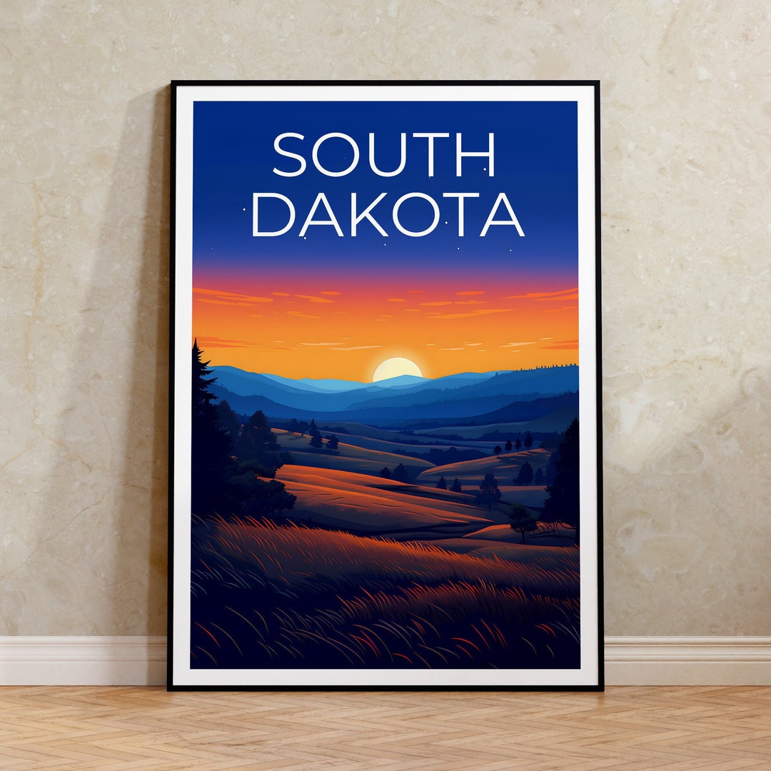South Dakota Travel Poster, Great Plains Wall Art, Great Plains Print ...
