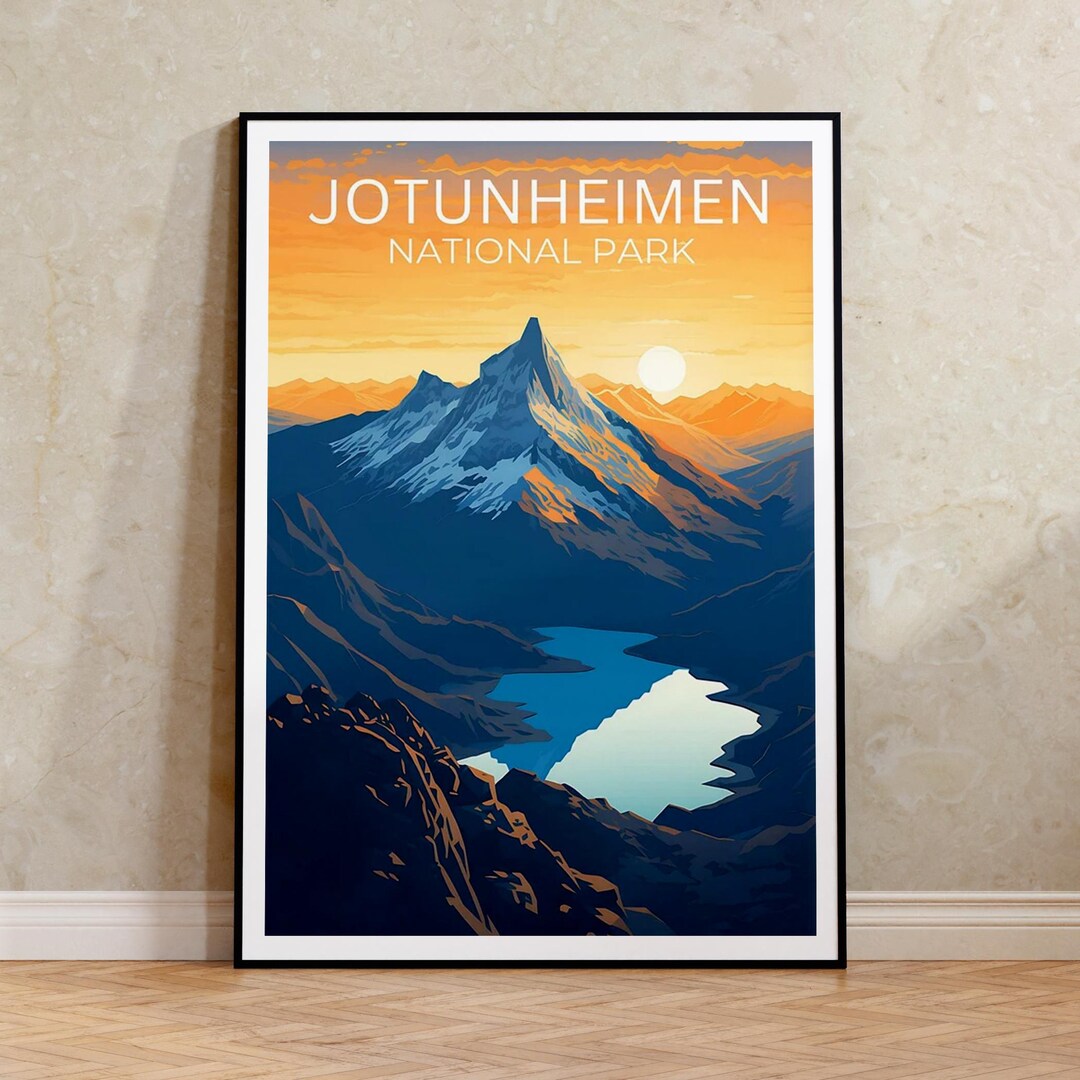 Jotunheimen Travel Poster, Norway Wall Art, Norway Print, Jotunheimen ...