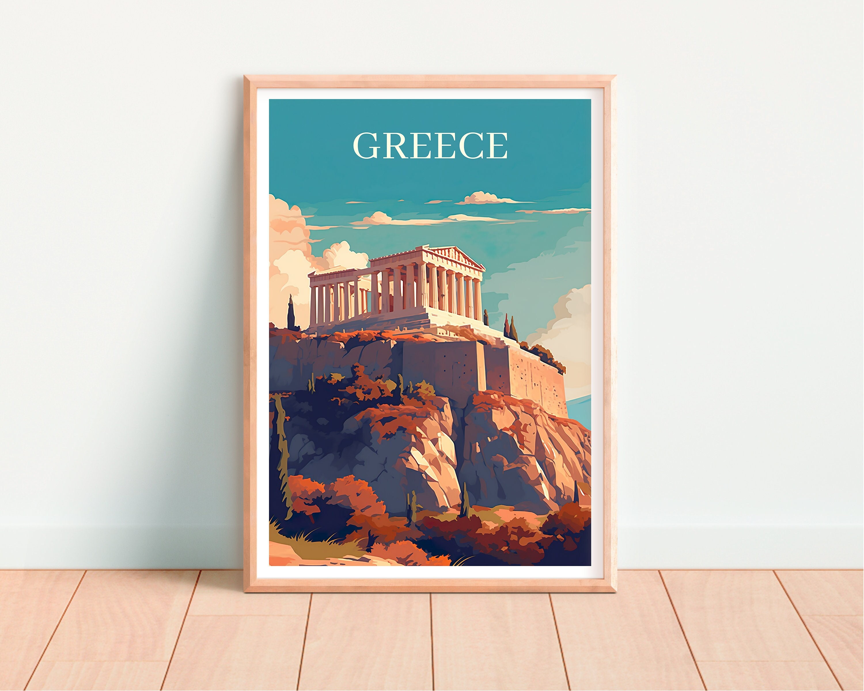 Athens Travel Poster, Athen Wall Art, Greece Print, Athens Poster ...