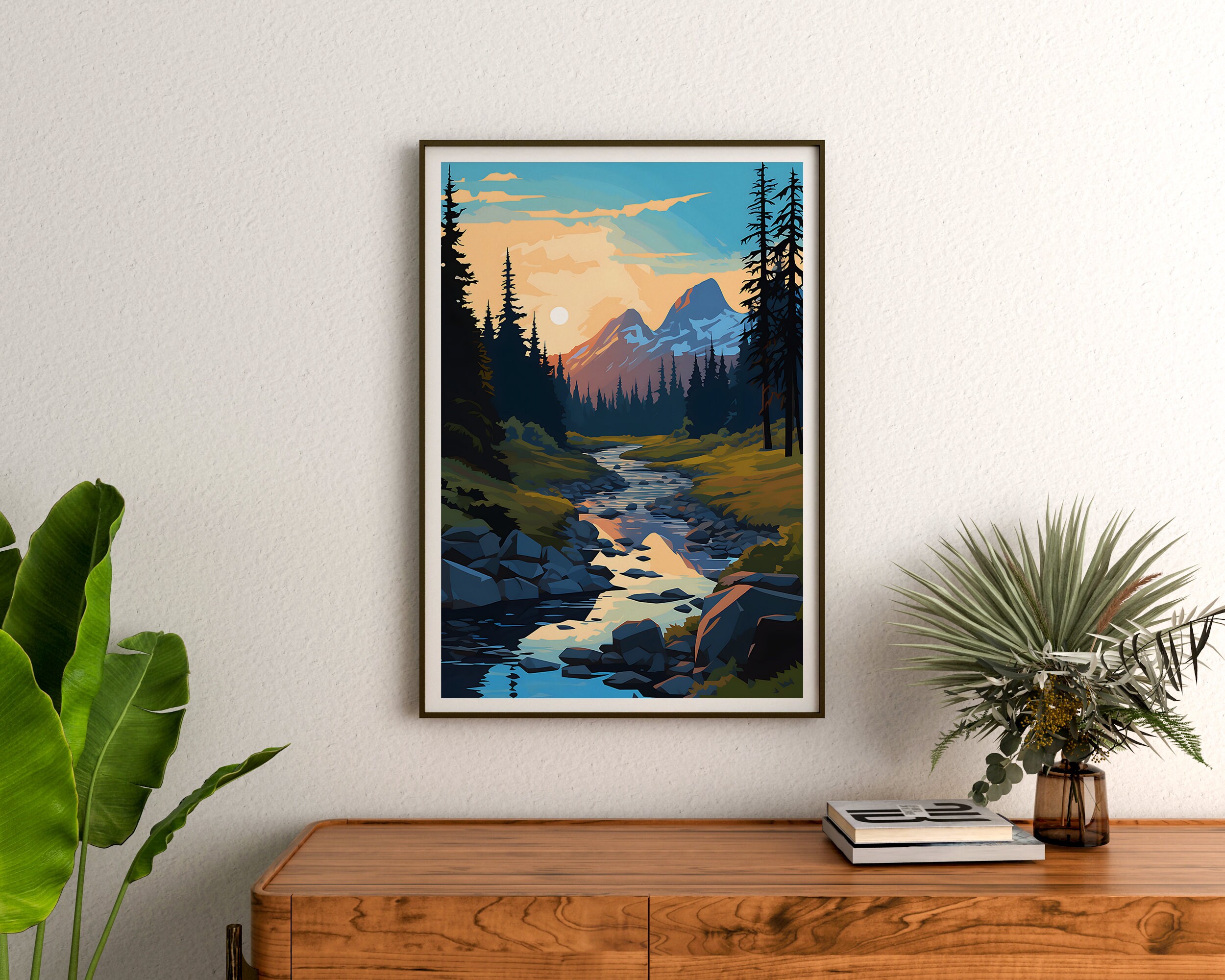Grand Teton Travel Poster, Wyoming Wall Art, Wyoming Print, Grand Teton ...