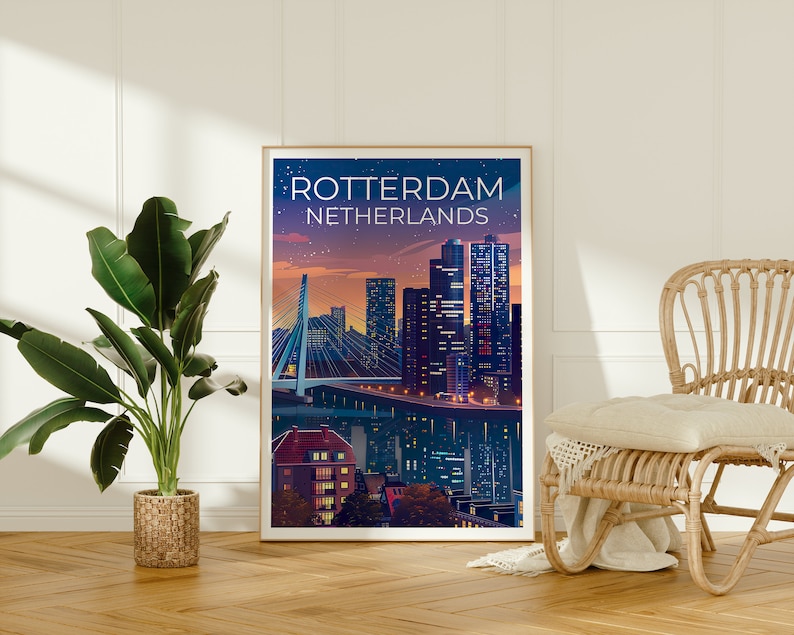 Rotterdam Poster, Rotterdam Print, Netherlands Art, Netherlands Print ...